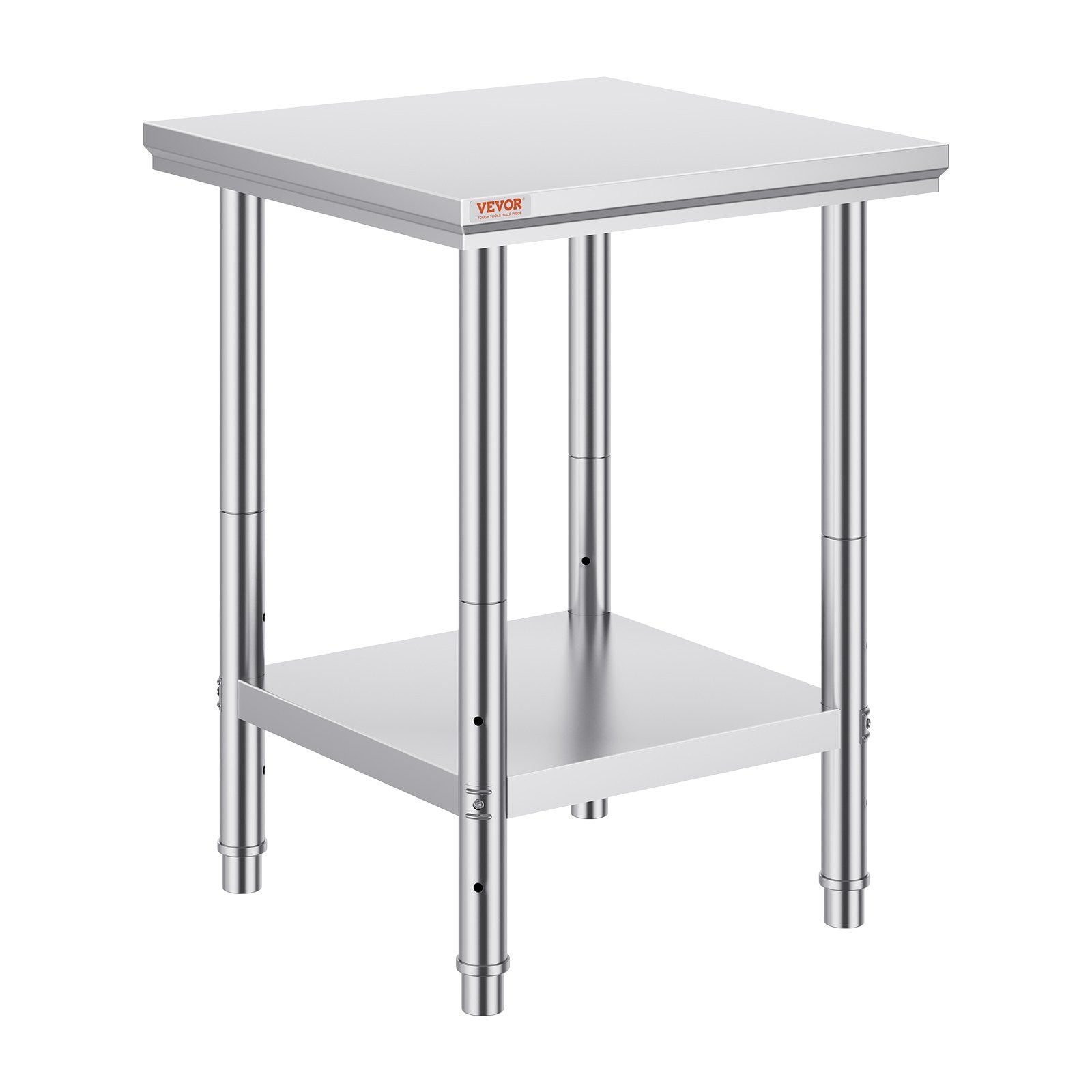 Restaurant-Grade Stainless Steel Table 24"x24" with Bottom Storage ...