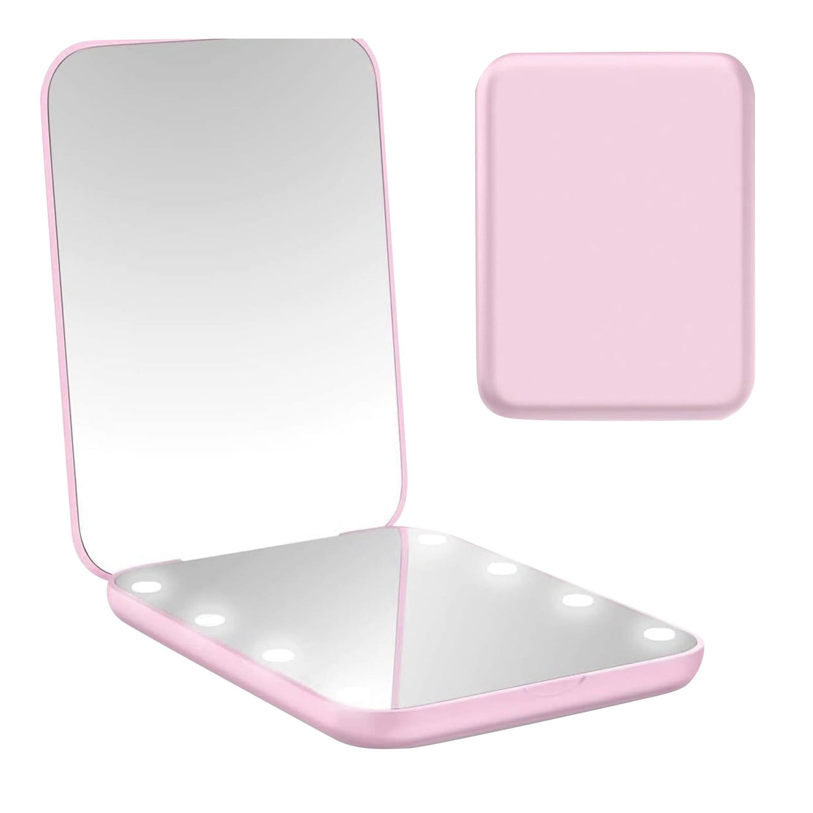 Compact 2X Magnification LED Illuminated Travel Makeup Portable Folding ...