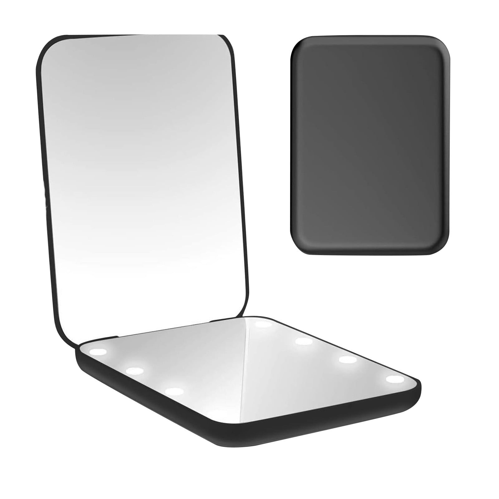 Compact 2X Magnification LED Illuminated Travel Makeup Portable Folding ...