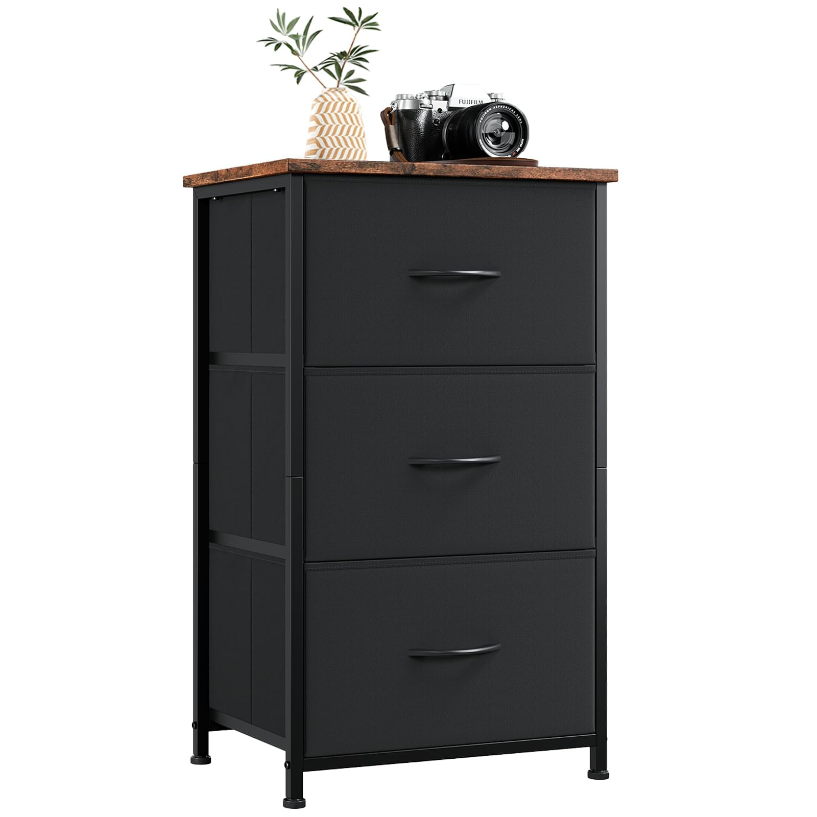 Compact 3 Drawer Dresser for Bedroom, Removable Fabric Bin Storage ...