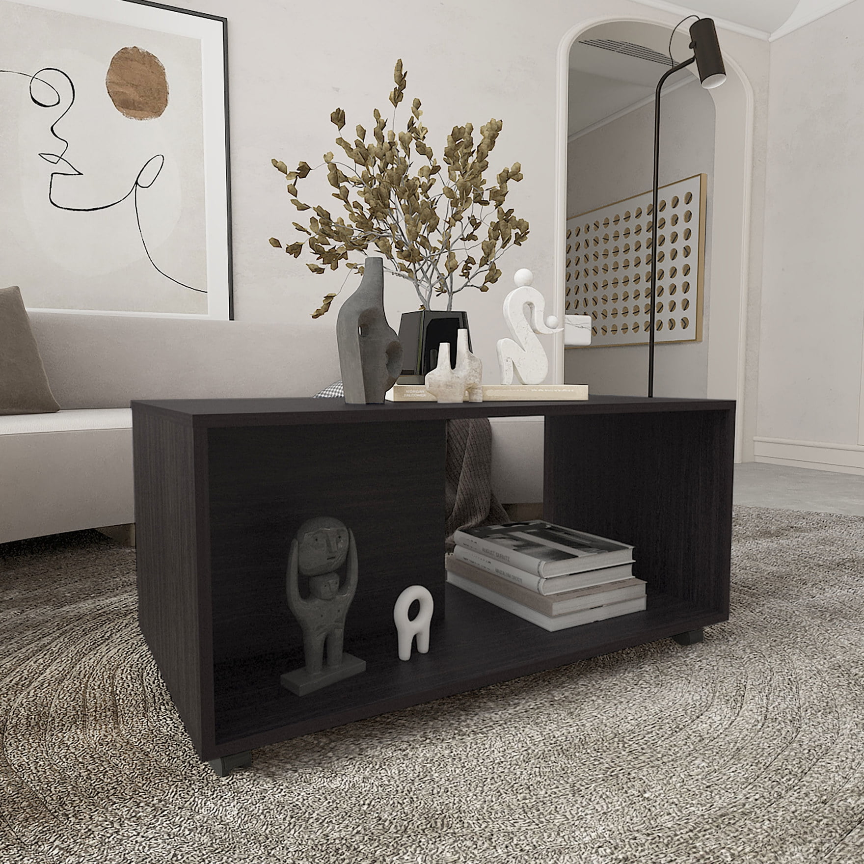 Compact 36" Wide Rectangular Coffee Table - Perfect for Small Living ...