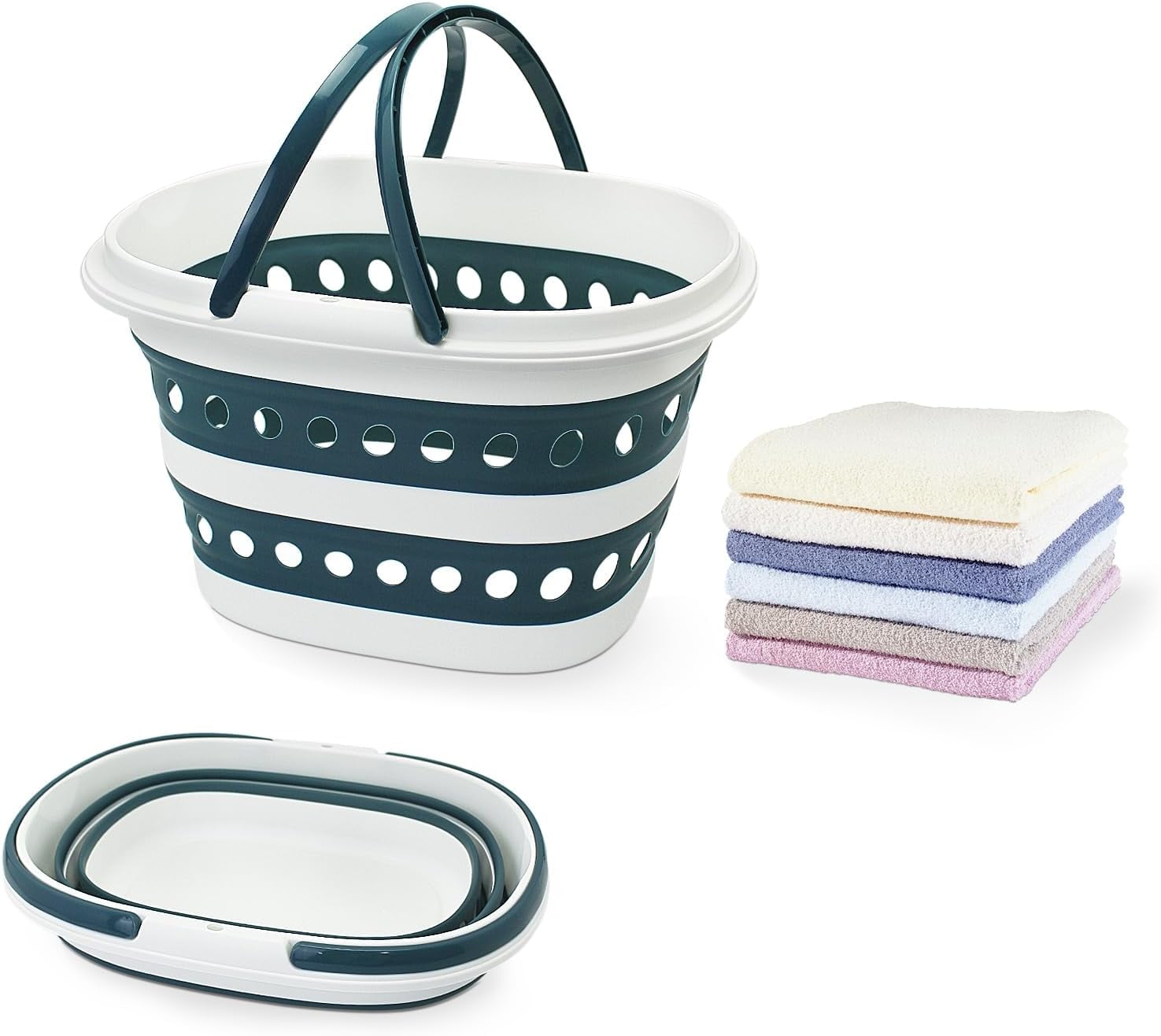 Compact 4.2 Gallon (16L) Collapsible Laundry Basket - Small Size with ...