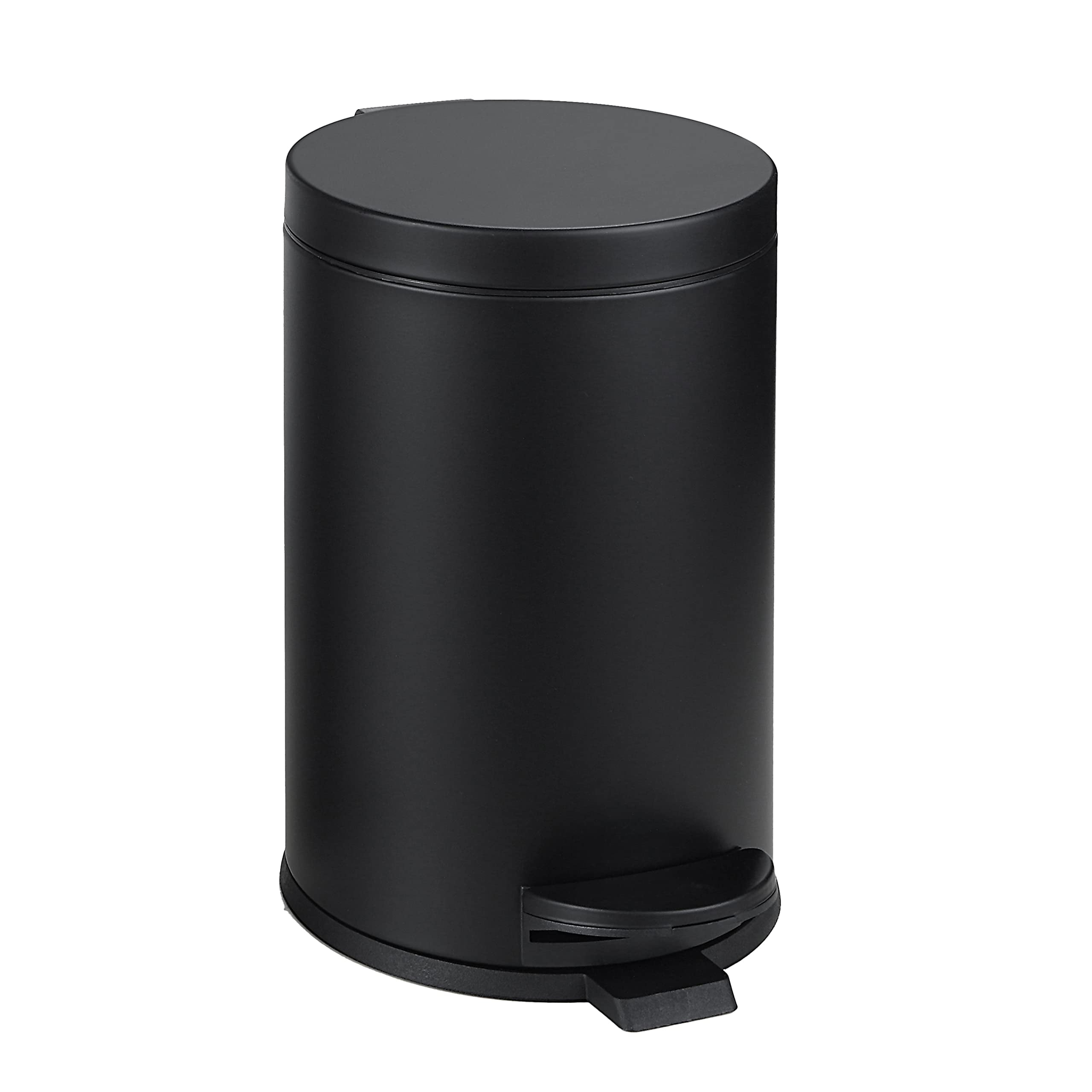 Compact 4.5L Round Step Trash Can with Plastic Liner, Hands-Free Foot ...