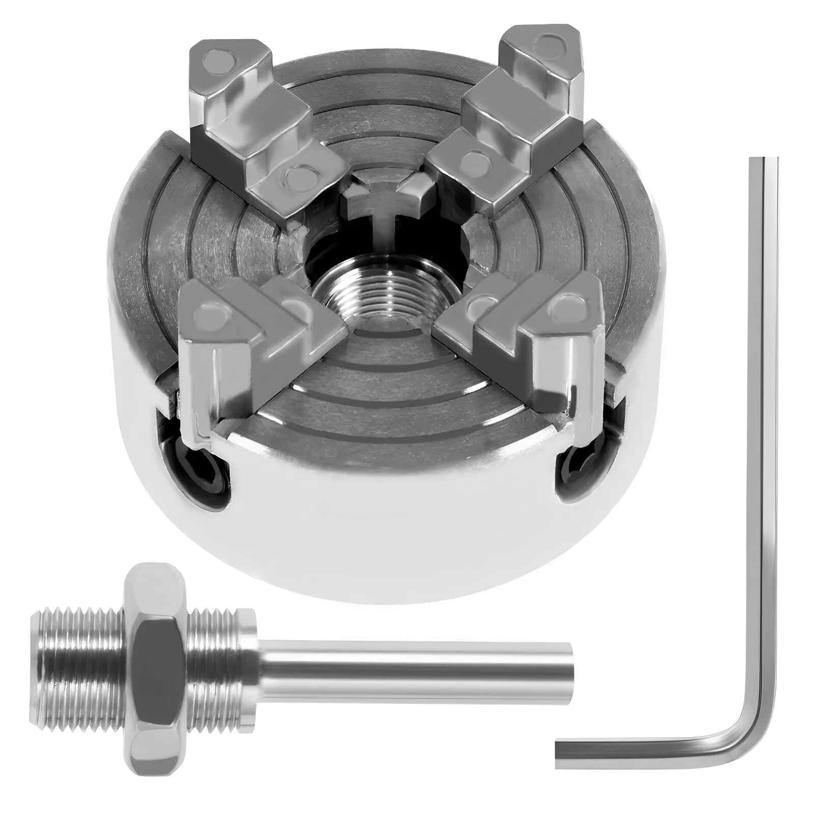 Compact 4-Jaw Self-Centering Chuck Set Efficient Wood Lathe Accessory ...