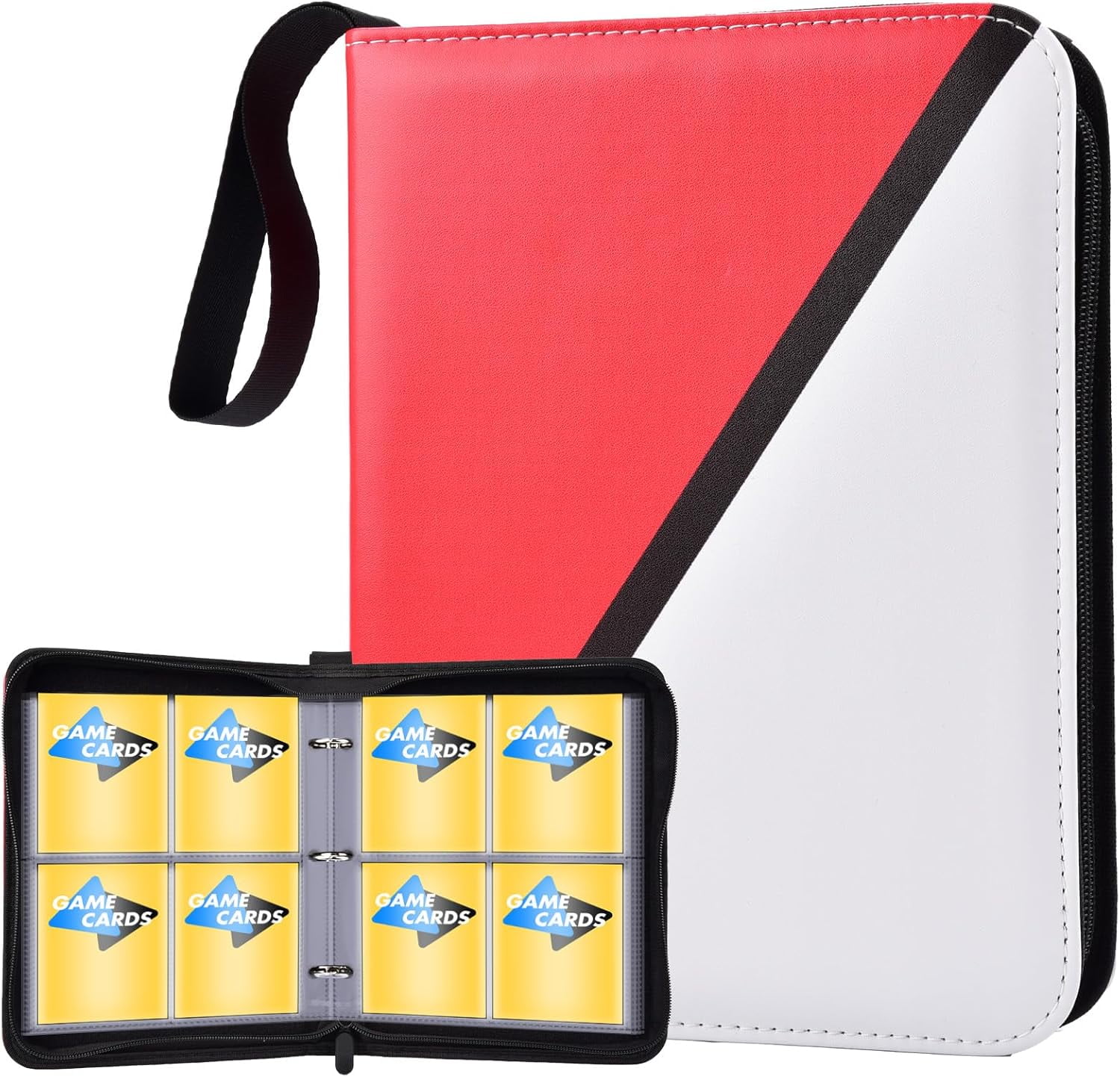 Compact 4-Pocket Card Binder with carrying strap, Fits 440 Cards ...