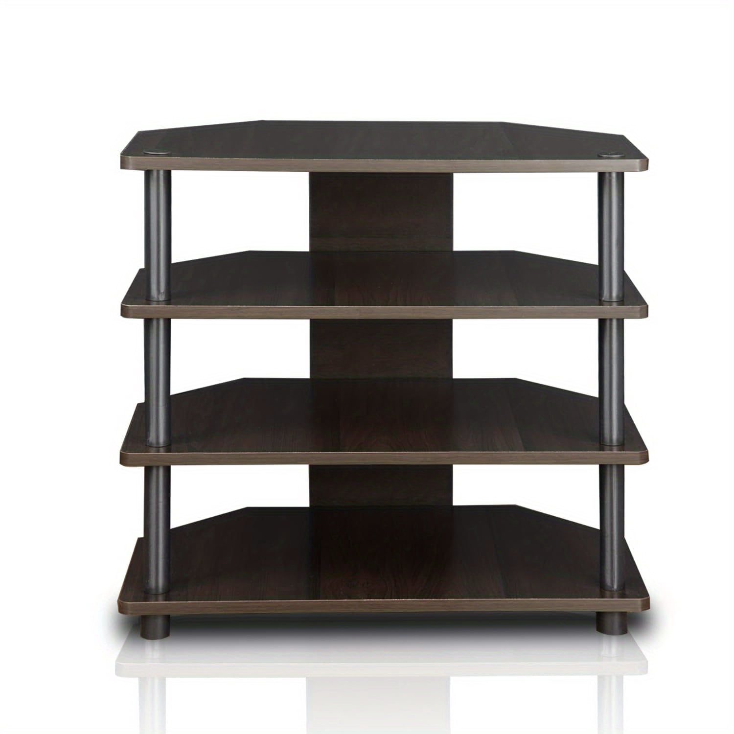Compact 4-Tier Blackwood Finish Entertainment Center - Easy Assembly ...