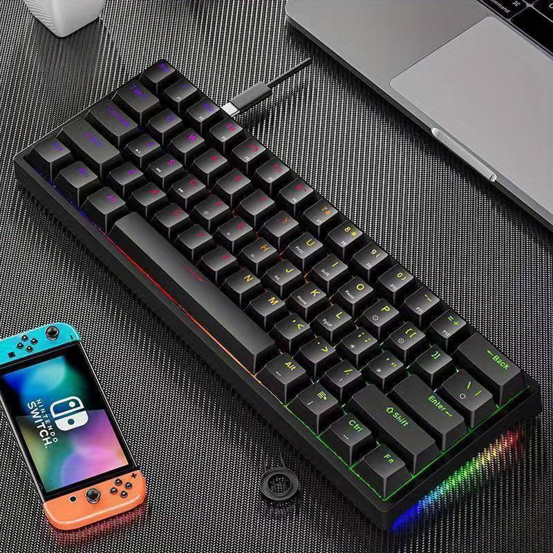 Compact 60% equipped with new green axis mechanical keyboard wired ...
