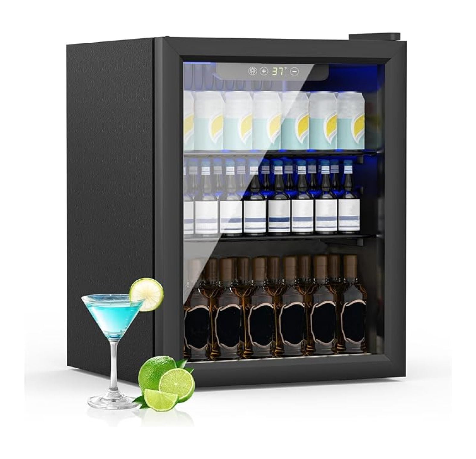 Compact 70 Can/1.7Cu.Ft Mini Fridge For Soda, Beer Or Wine, Portable ...