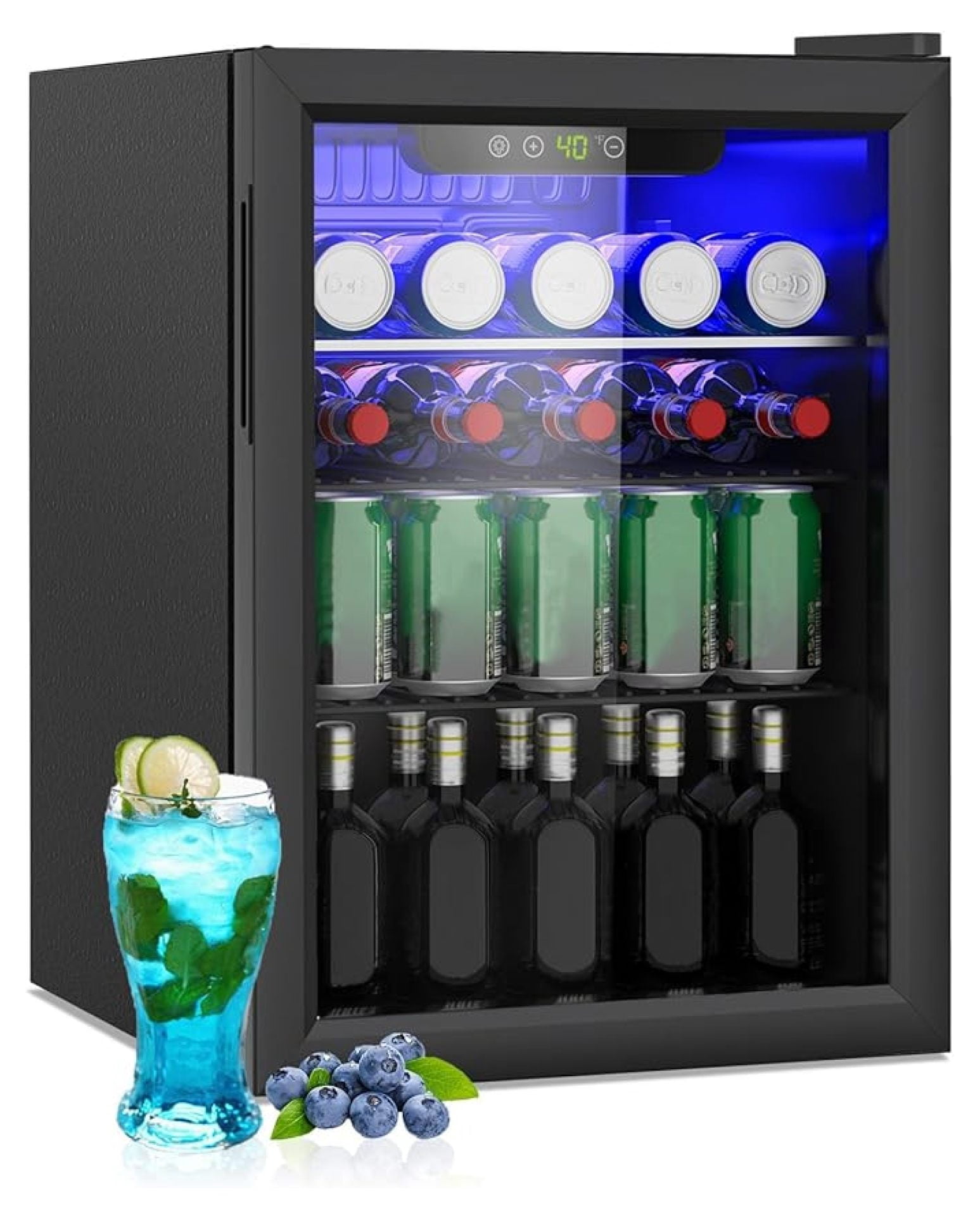 Compact 95 Can/2.6Cu.Ft Mini Fridge For Soda, Beer Or Wine, Portable ...