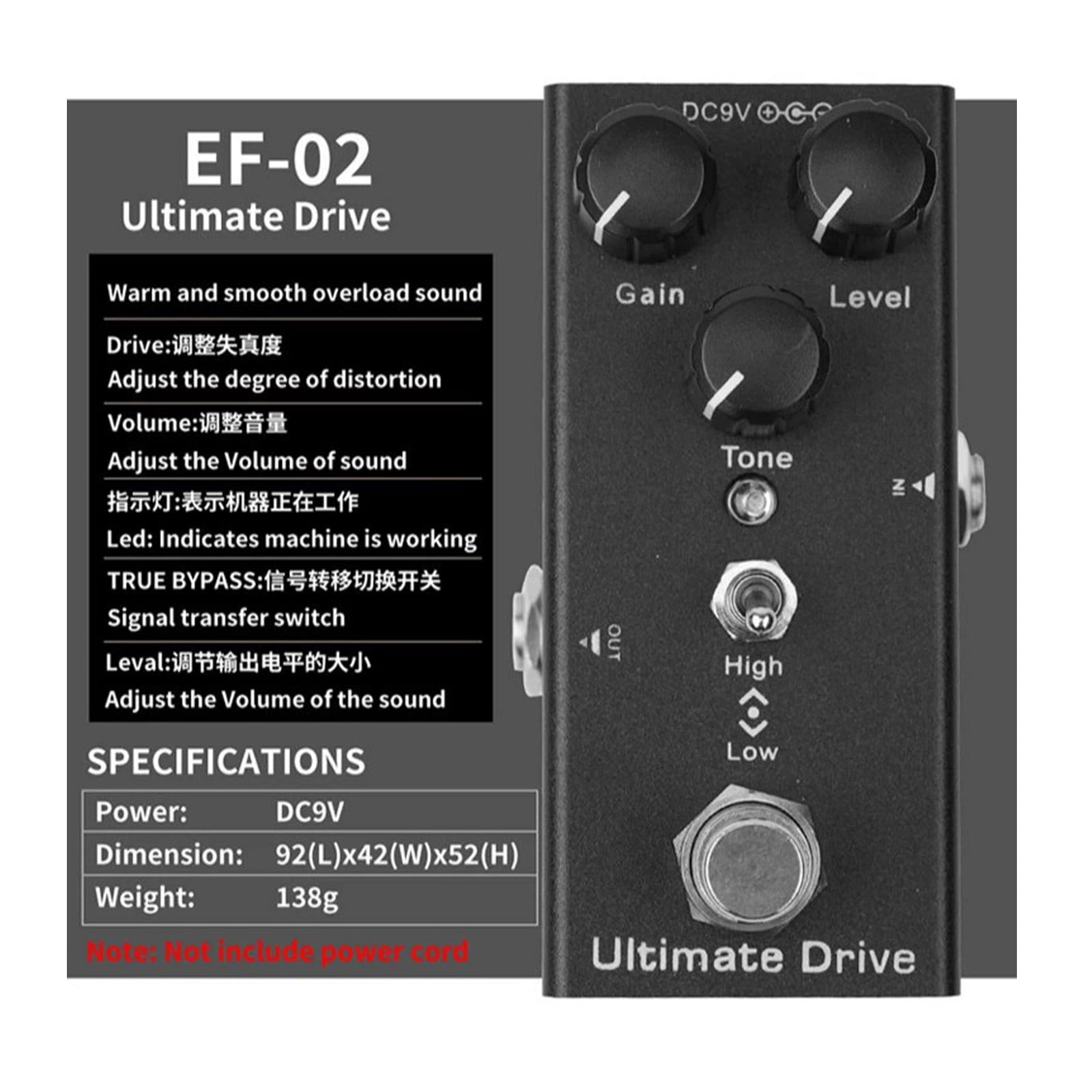 Compact 9V Guitar Stompbox with 10 Multi-Effects - Vintage Overdrive ...