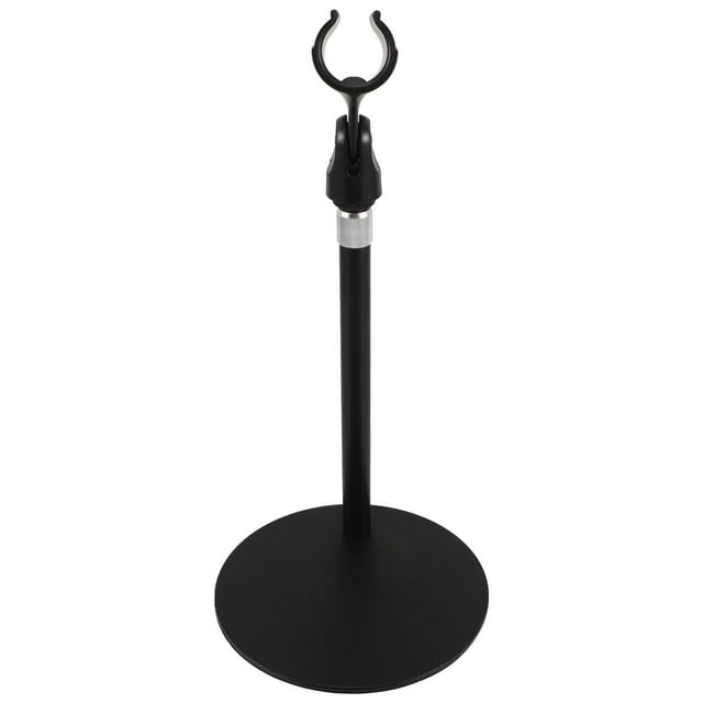 Compact Adjustable Height Desktop Mic Stand with Round Weighted Base ...