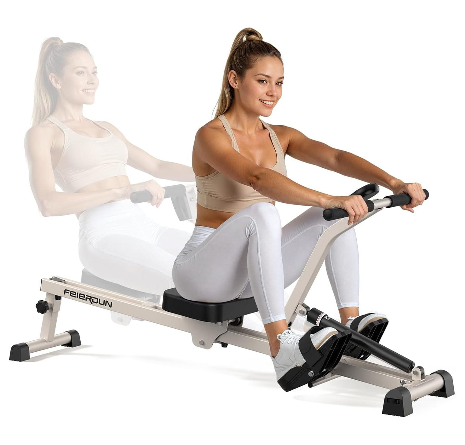 Compact Adjustable Rowing Machine for Home 300LBS Weight Capacity with ...