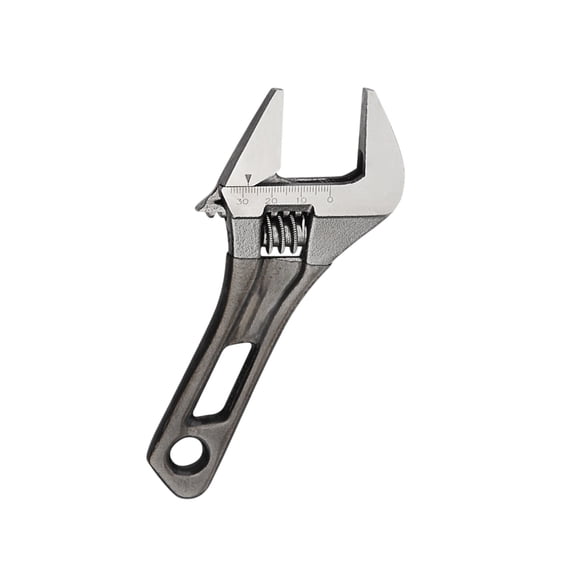 Compact Adjustable Wrench with Wide Jaw - Carbon Steel Ergonomic Grip ...