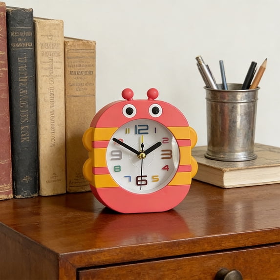 Compact Alarm Clock for Bedroom, Silent Non-Ticking Desk Clock with ...
