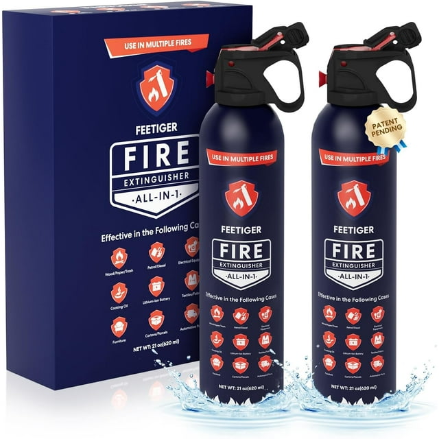 Compact All-in-1 Fire Extinguisher, 2-Pack - Portable, Small & Easy ...