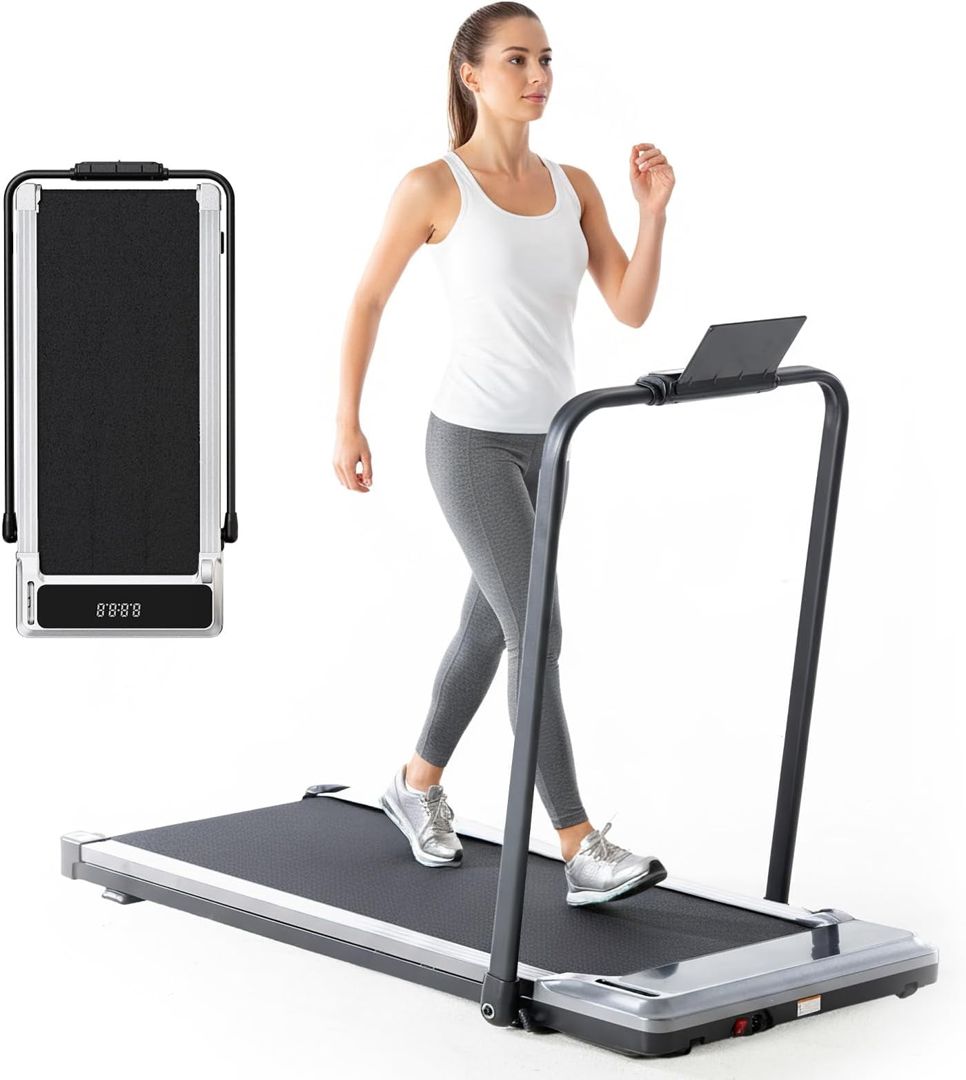 Compact Armless Treadmill, Space Saving Design for & Office, Quiet ...