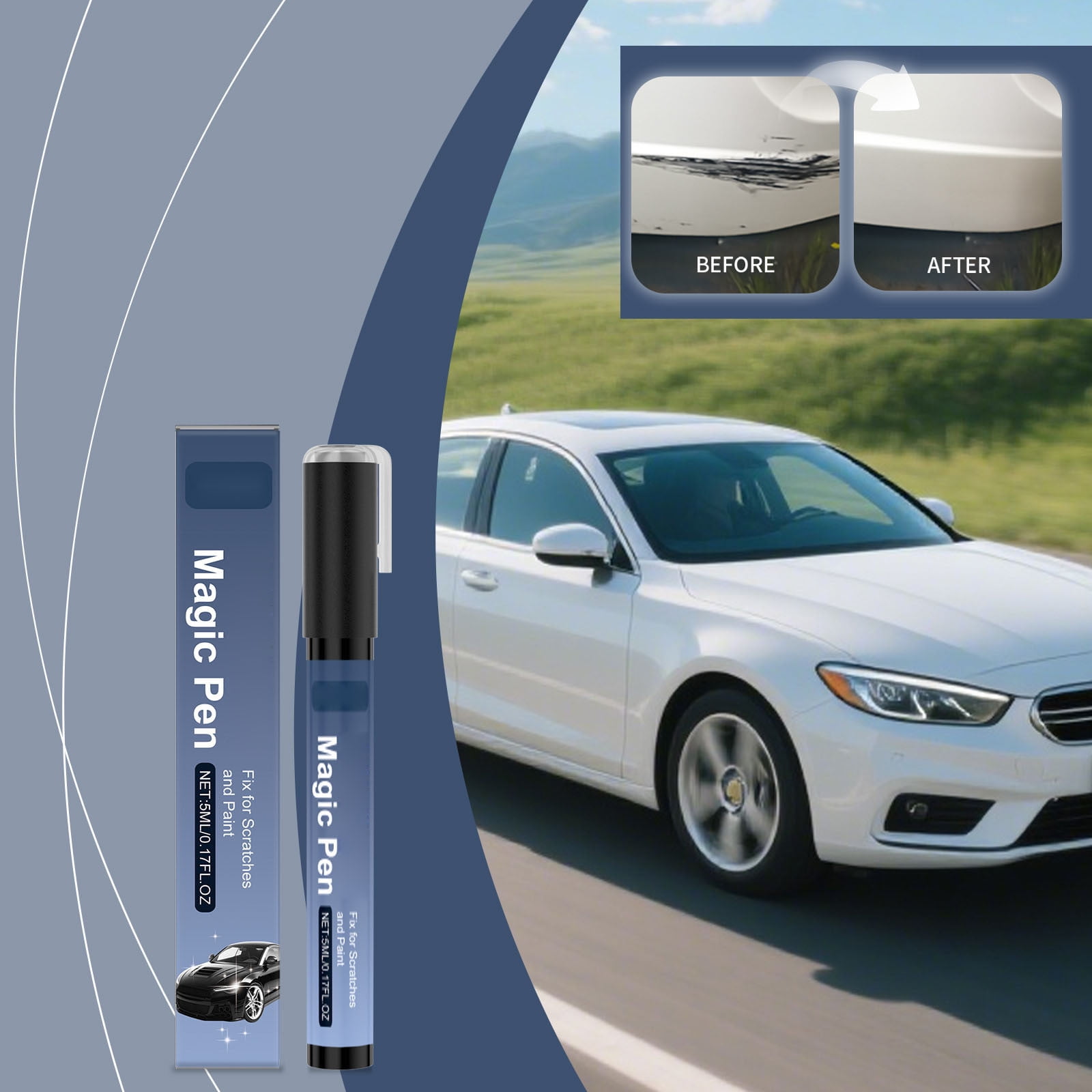 Compact Automotive Scratch Repair Pen, Easy-To-Use Applicator For Minor ...