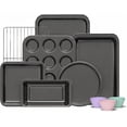 Compact Baking Pans Sets, Nonstick Bakeware Sets 19-Piece with Round ...