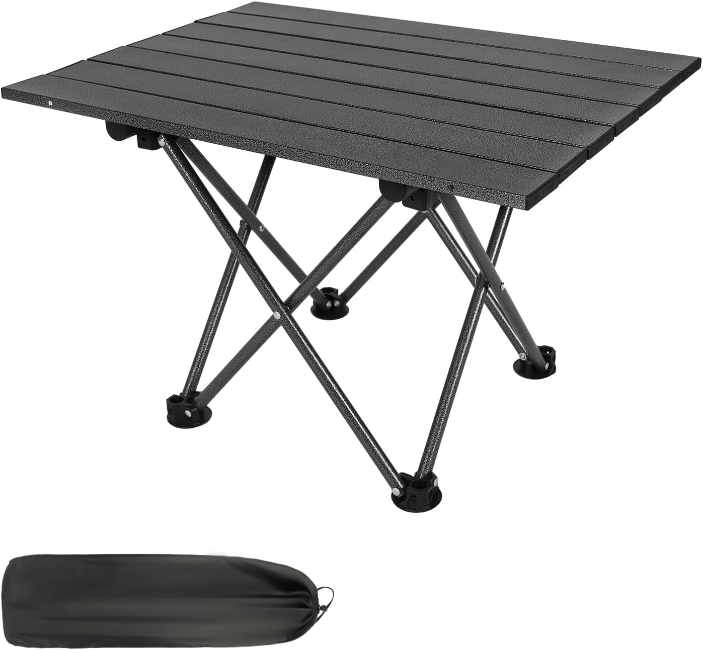 Compact Camping Folding Side Black Table, Portable Aluminum Lightweight ...