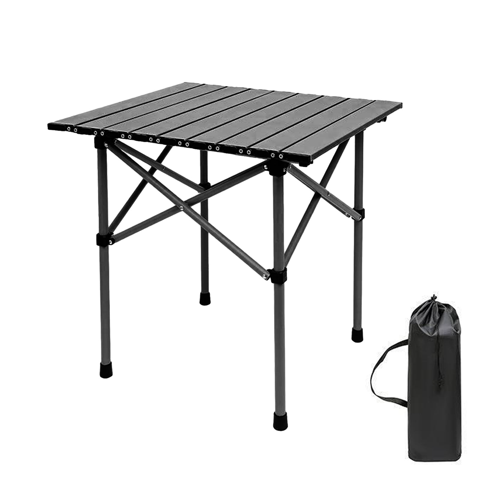 Compact Camping Table Folding Camp Side Table Portable Roll up Aluminum ...
