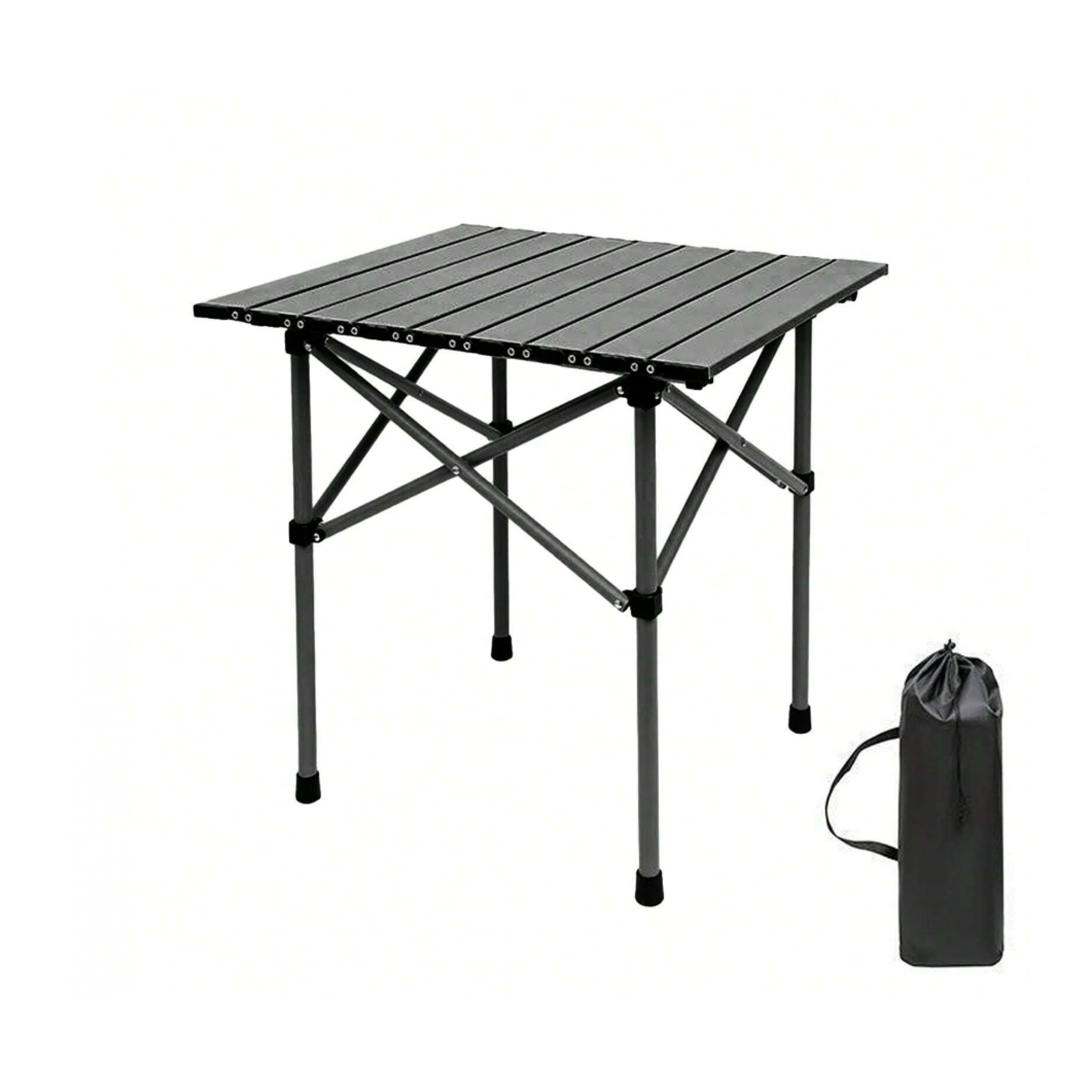Compact Camping Table Folding Camp Side Table Portable Roll Up Aluminum ...