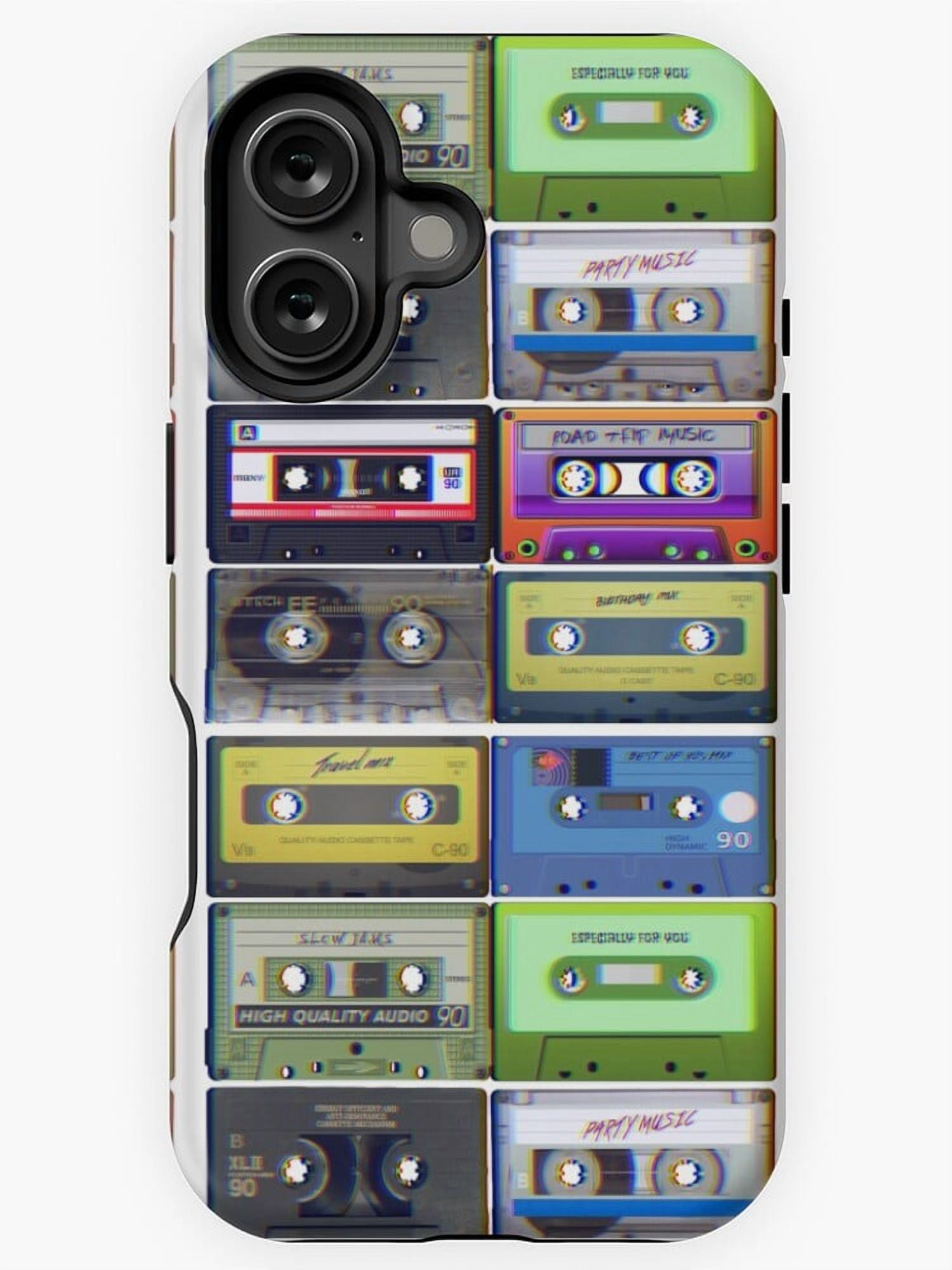Compact Cassettes Retro Phone Case for iPhone 11 12 13 14 15 16 17 Pro ...