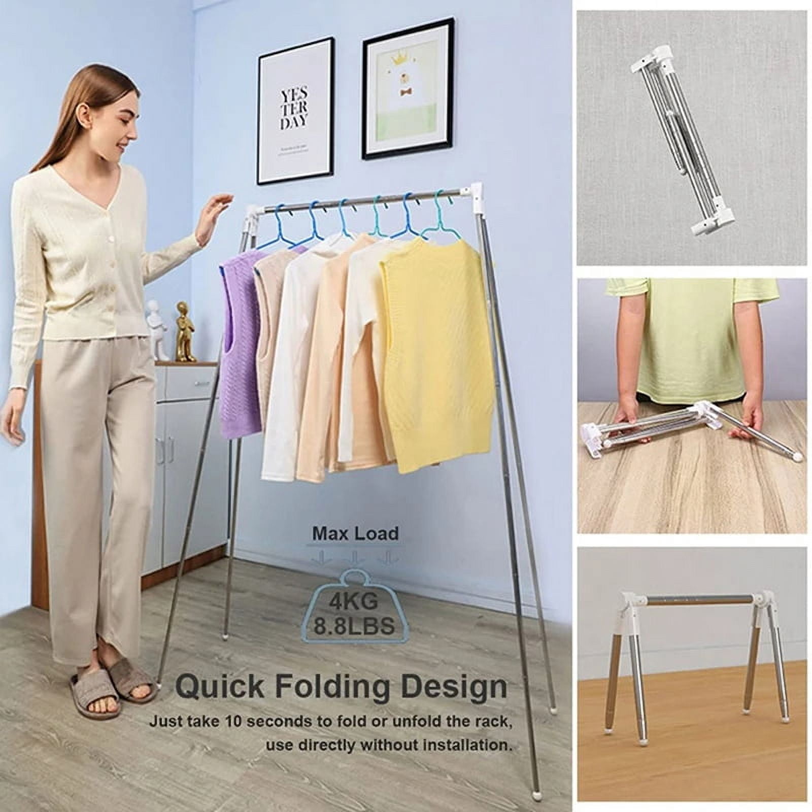 Compact Clothes Rack Retractable Clothes Drying Rack with Storage Bag ...