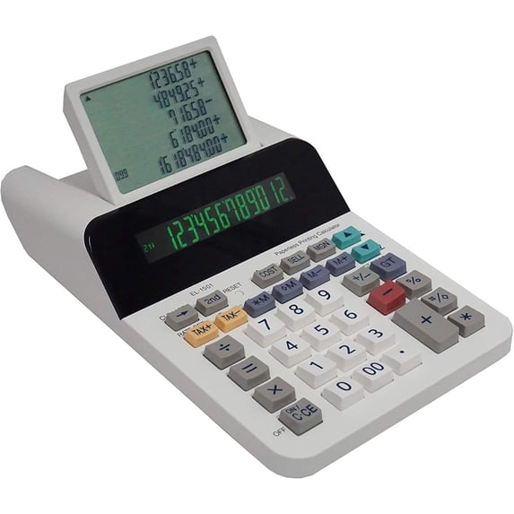 Compact Cordless Paperless Large 12-Digit Display Desktop Printing ...