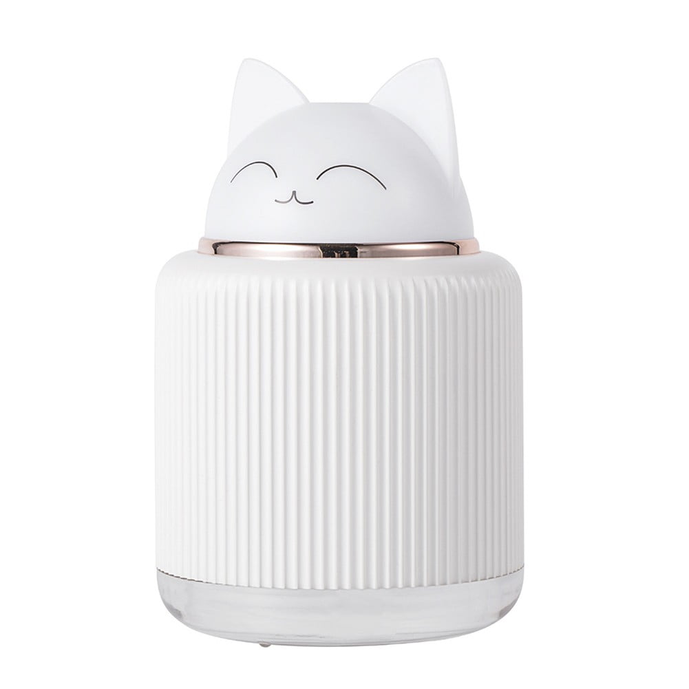 Compact Cute Cat Mini Humidifier For Travel Office With Usb And 2 Led ...