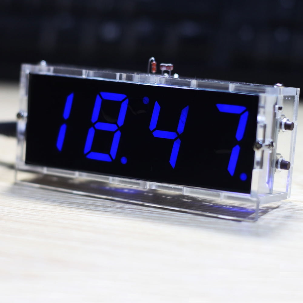 Compact DIY Digital LED Clock Kit 4-digit Light Control Temperature ...