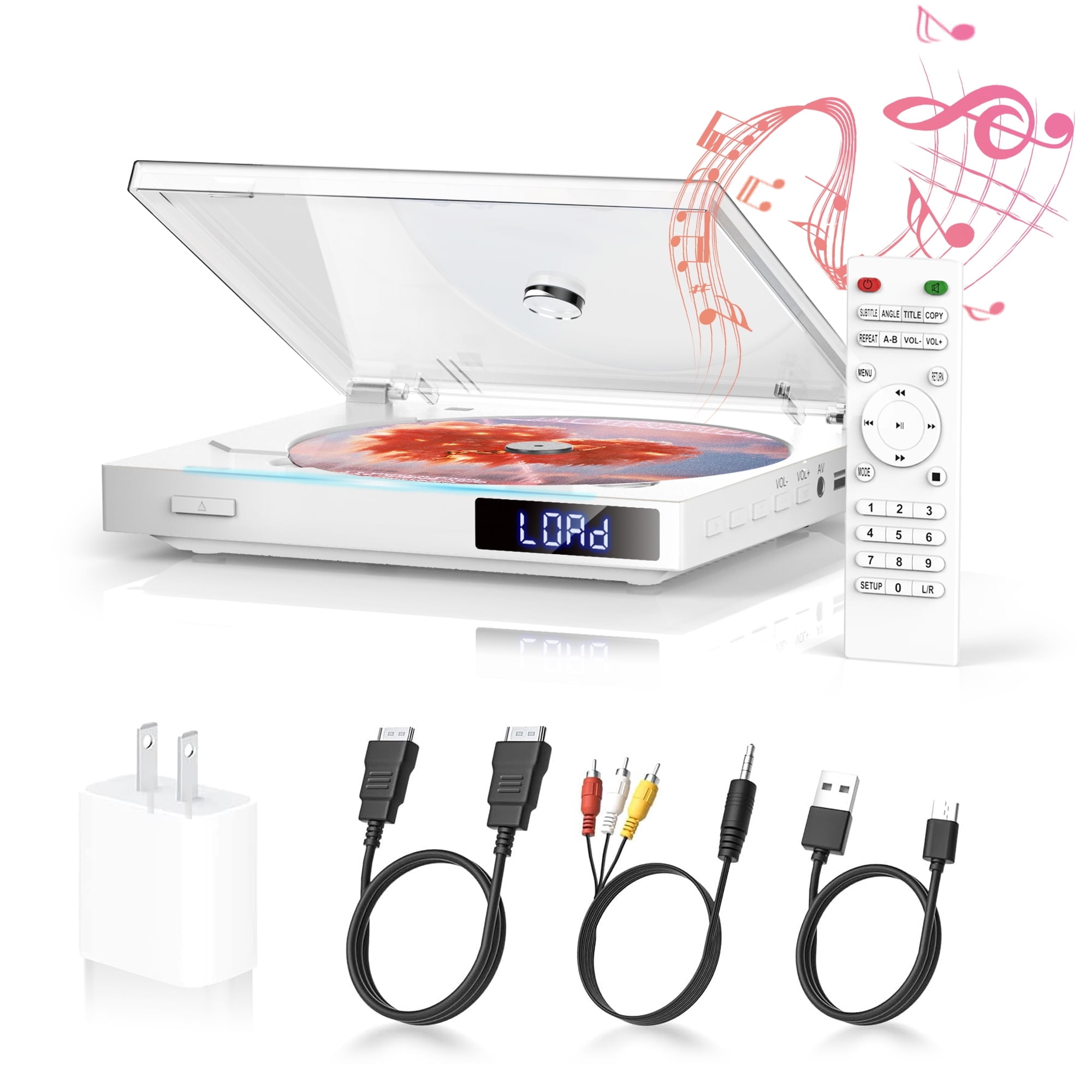 Compact DVD Player for TV, Microphone Jack, AV Output & USB Input, PAL ...