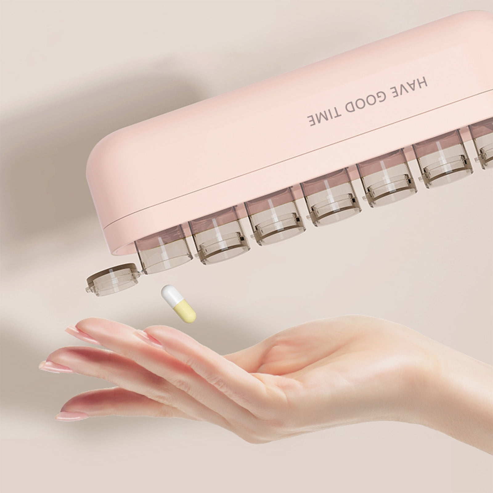 Compact Daily Pill Organizer,3 Compartment Travel Case,Slide-Top Access ...