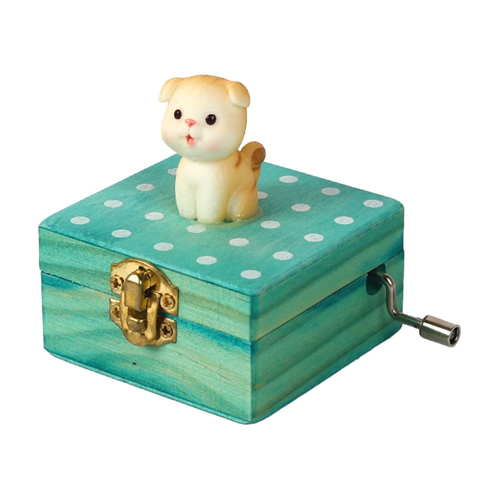 Compact Decor Wooden Rotating Music Box with Fluorescent Design, Hand ...
