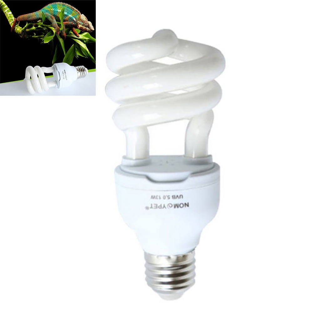 NOMOYPET Compact Desert Terrarium Lamp, 13W UVB 5.0/10.0 Reptile Heat Lamp Bulb for Lizards and ...