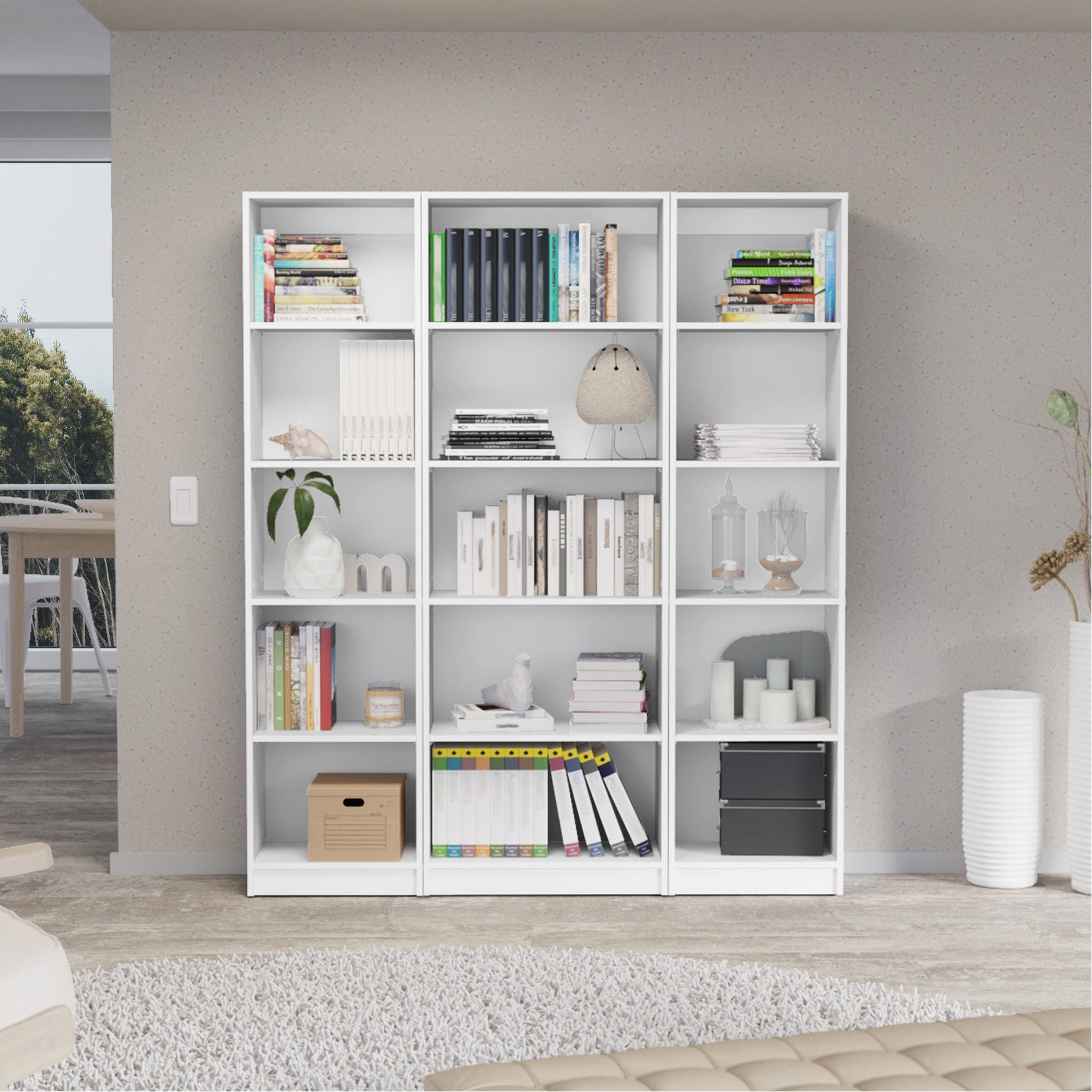 3-Piece Bookcase Set, Customizable Arrangement - Office Space ...