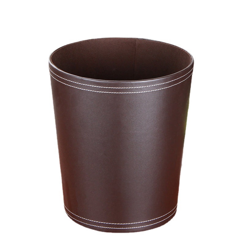 Compact Design Trash Can, Durable Pu Leather Materials Cylindrical ...