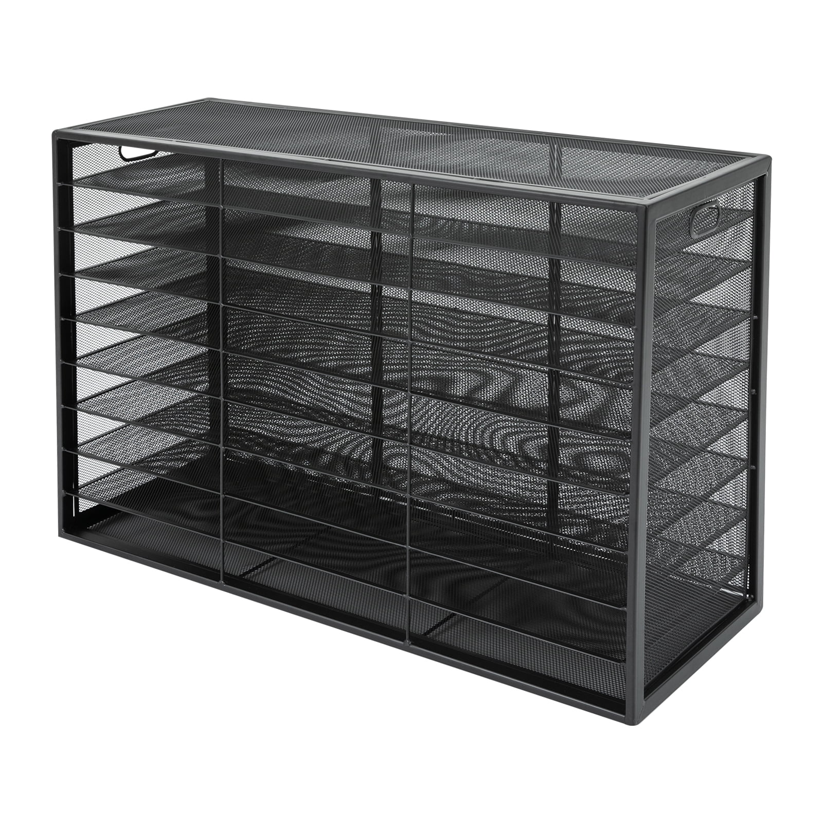 Compact Desktop File Organizer, 27 Compartment Mail Sorter, Black Iron ...