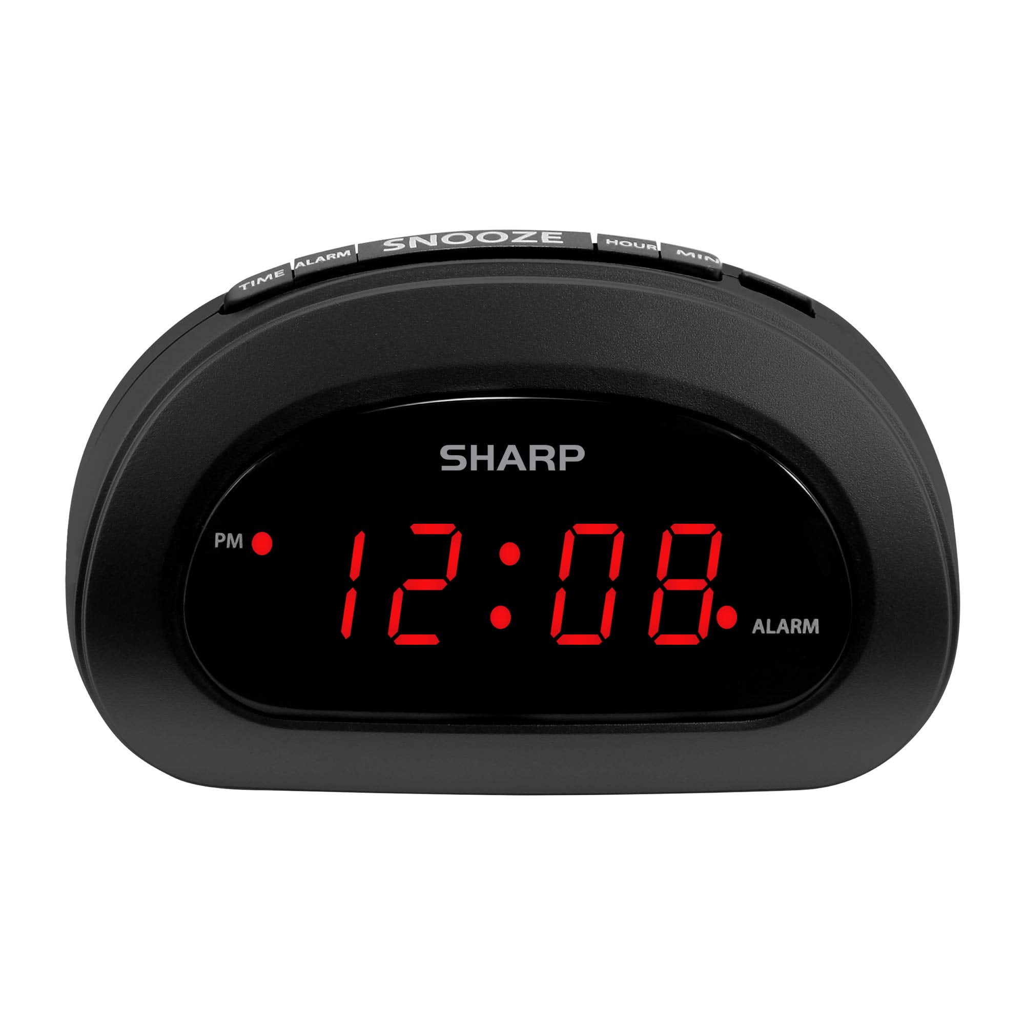 Compact Digital Alarm Clock with Large Red LED Display, Top Button ...