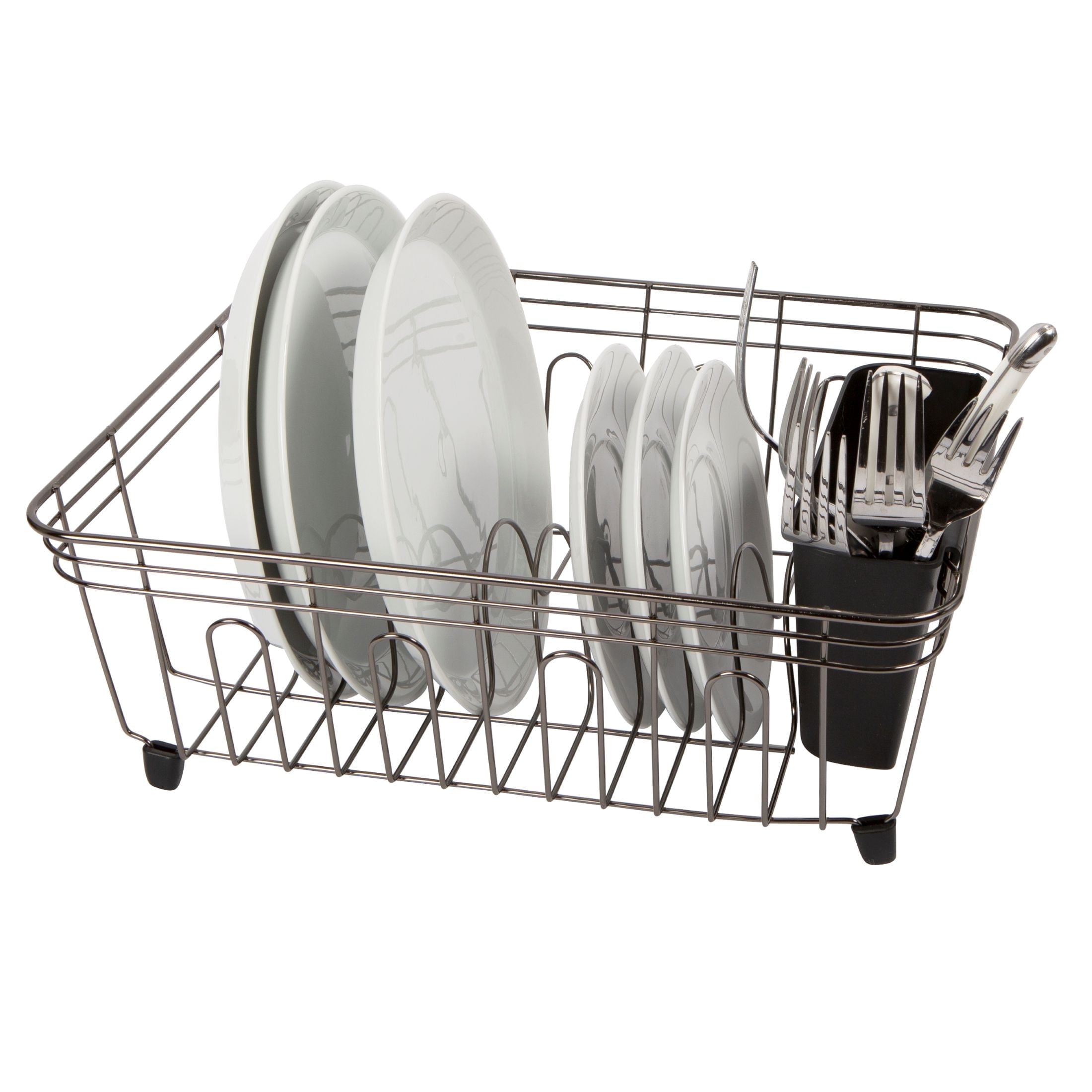 Oggi, Compact Dish Rack, 12.5"x14", Black Chrome Finish - Walmart.com