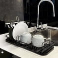 Compact Dish Drying Rack with Utensil Holder & Removable Drain Tray ...