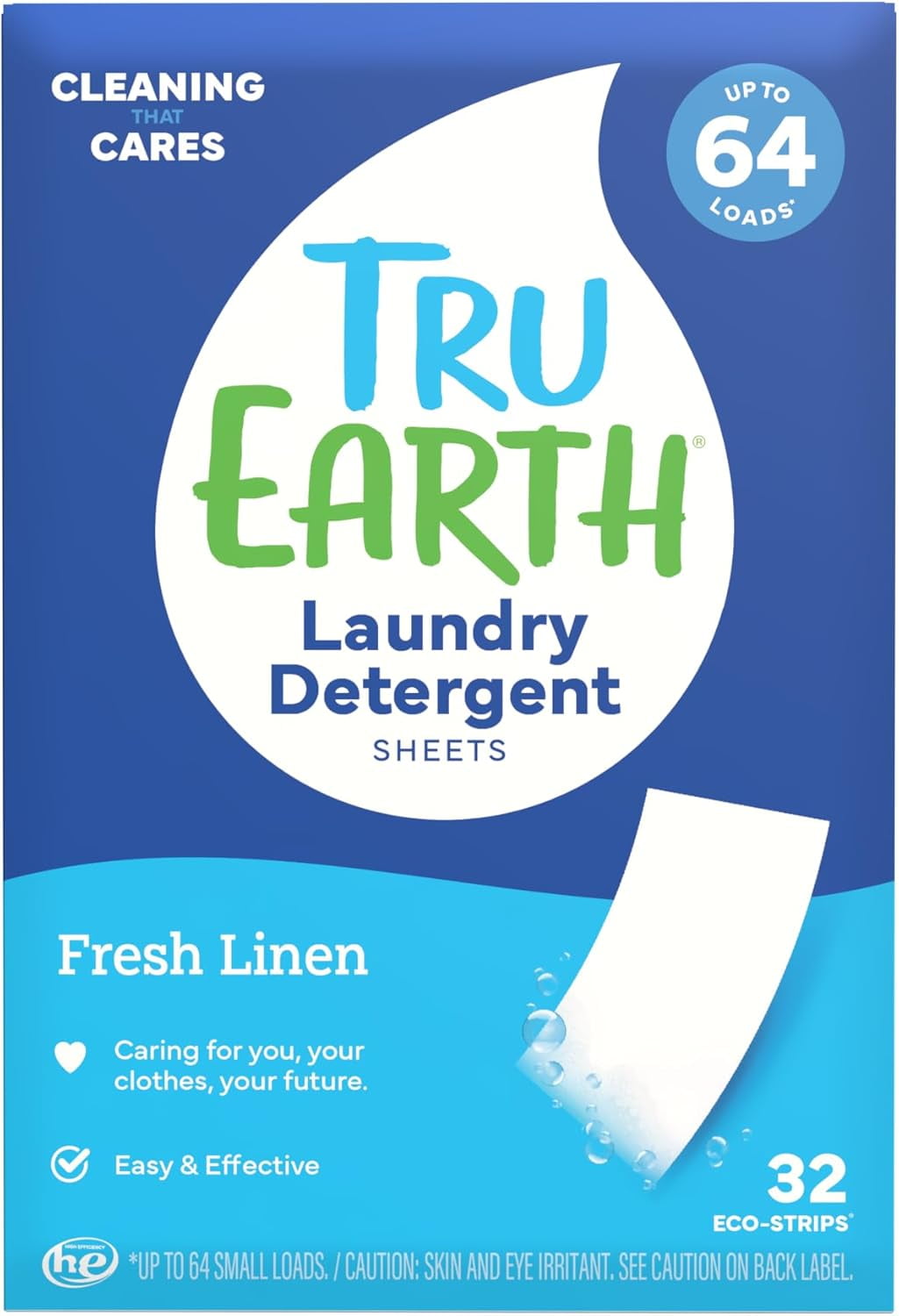 Compact Dry Laundry Detergent Sheets - Up to 64 Loads (32 Sheets ...