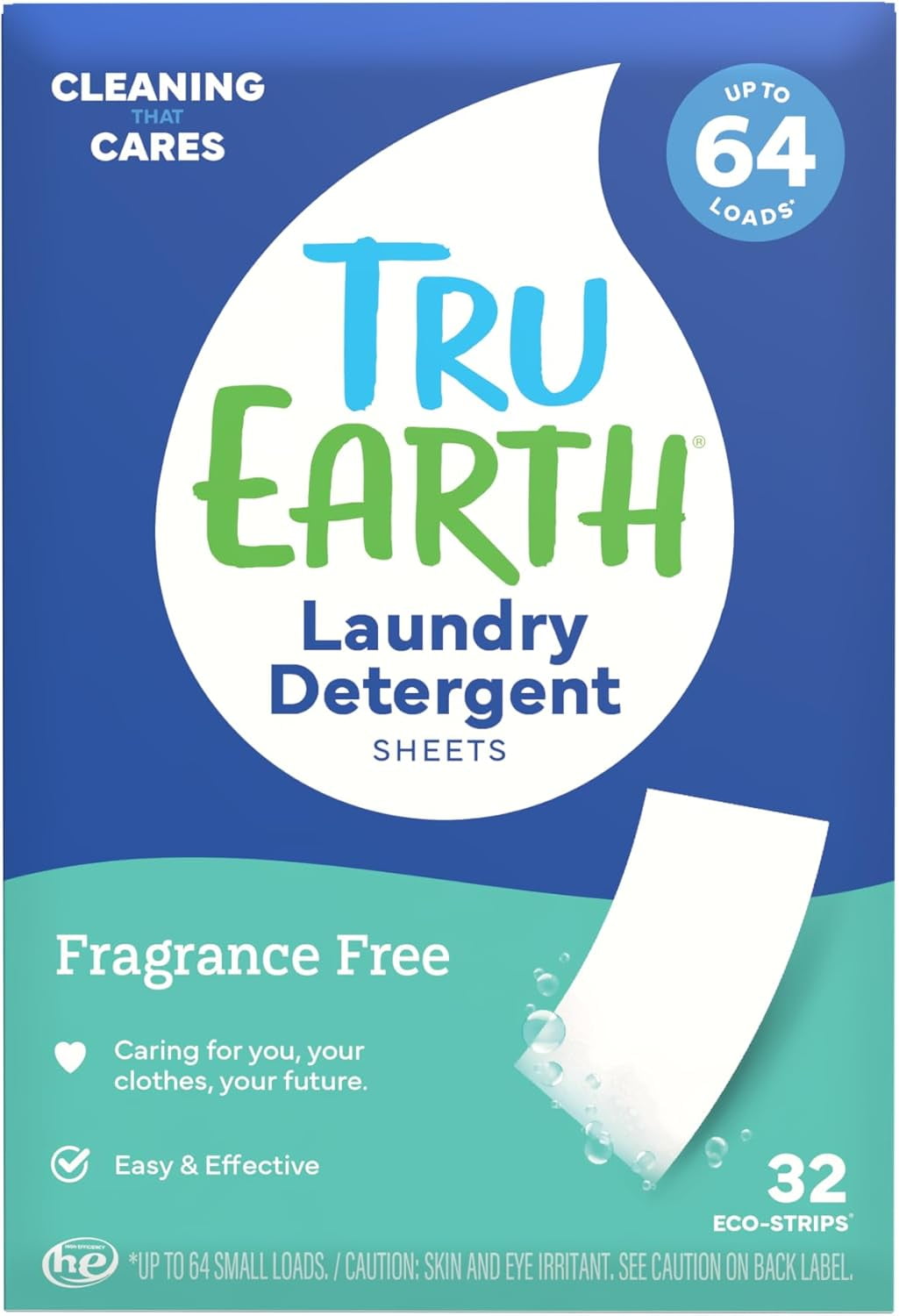 Compact Dry Laundry Detergent, Unscented - Up to 64 Loads (32 Sheets ...