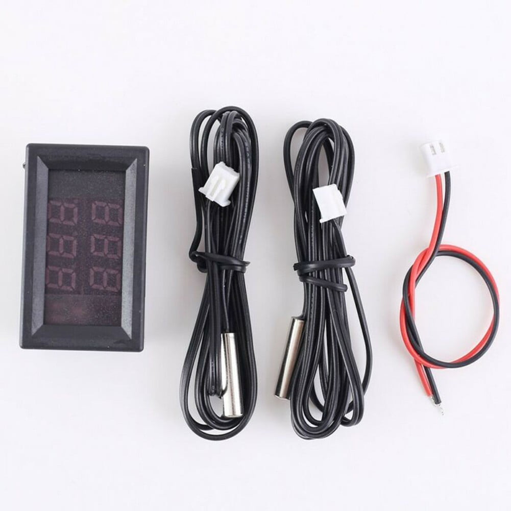 Compact Dual Display Digital Thermometer Celsius Sensor with Long Probe ...
