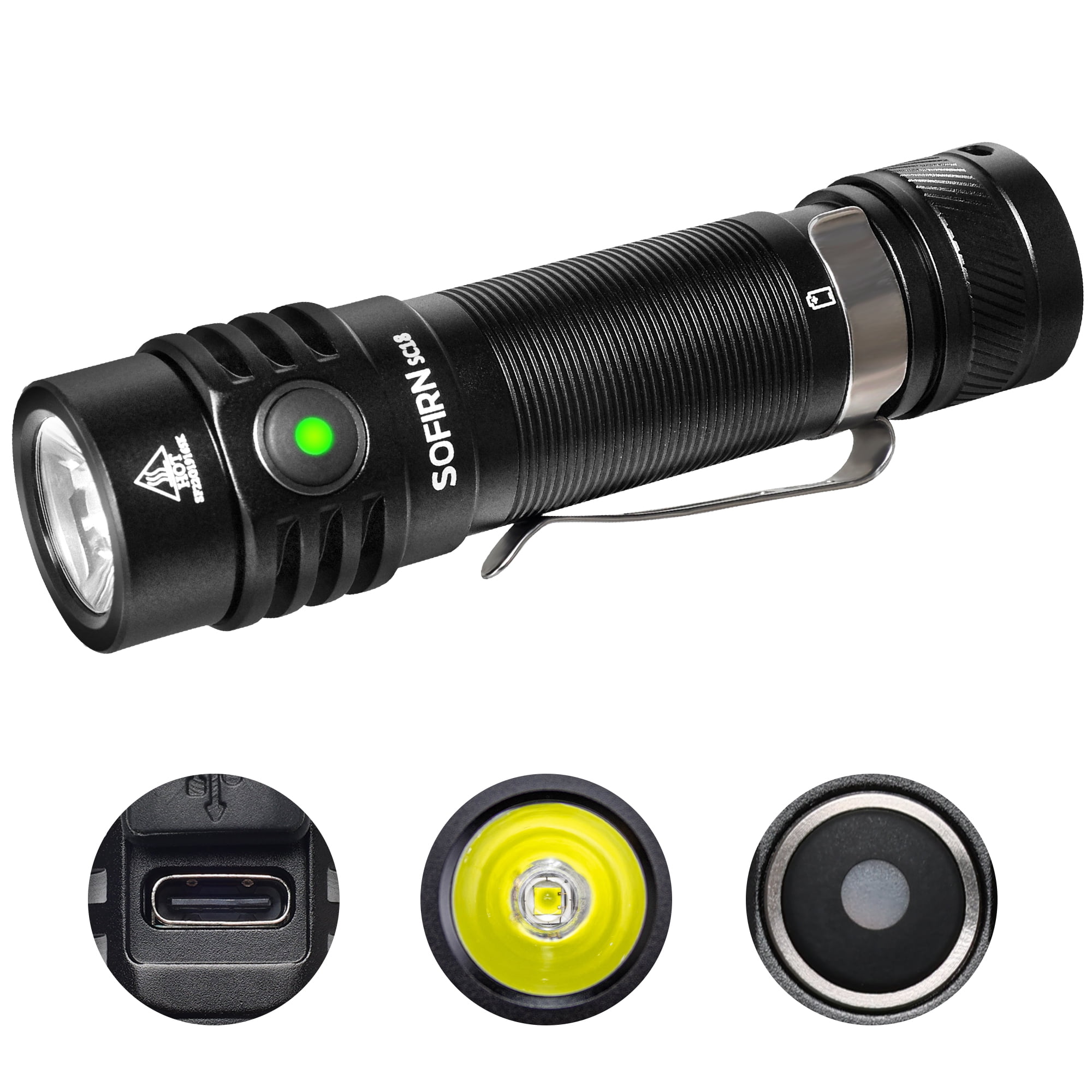 Compact EDC Flashlight, Sofirn SC18 Powerful LED Light with Super ...