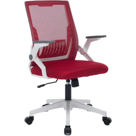 Compact Ergonomic Office Chair with Flip-Up Arms & Breathable Mesh Back ...