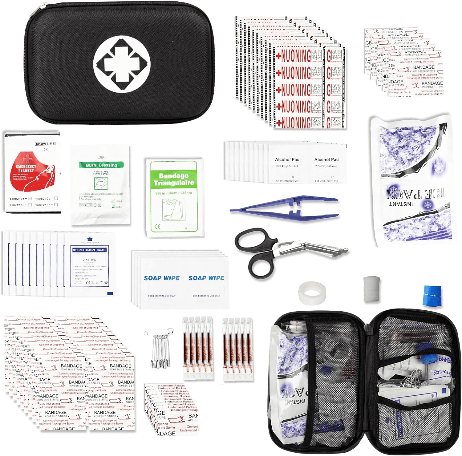 Compact First Aid Kit for Car Home Essentials 273PCS Emergency First ...