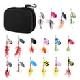 Compact Fishing Spoons Lures Treble Hook Set Casting Baits Metal ...