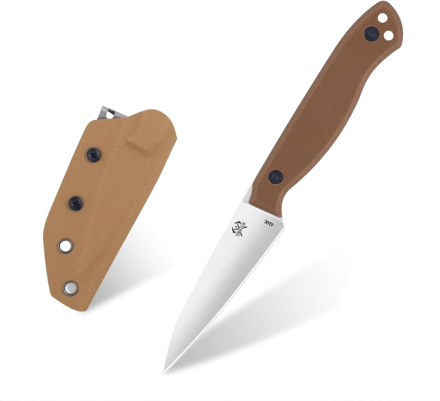 Compact Fixed Blade Knife, 3.2" Camping Knife with Adjustable Kydex ...