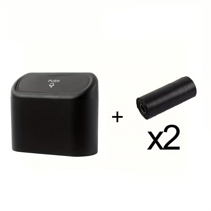 Compact Flip-Top Car Trash Can with Leak-Proof Lid, Mini Car Garbage ...