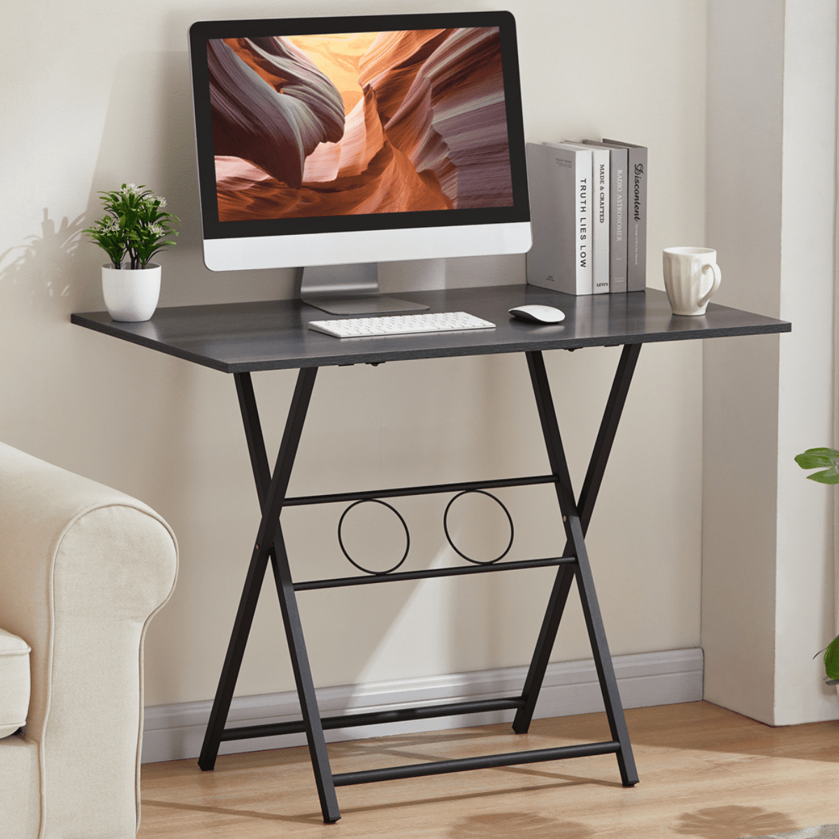 Compact Foldable Desk for Small Spaces, Multi-Purpose Computer ...